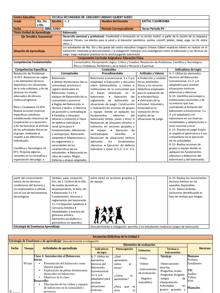 Planificacion p4 2do Ciclo | PDF | Enseñando | Aprendizaje