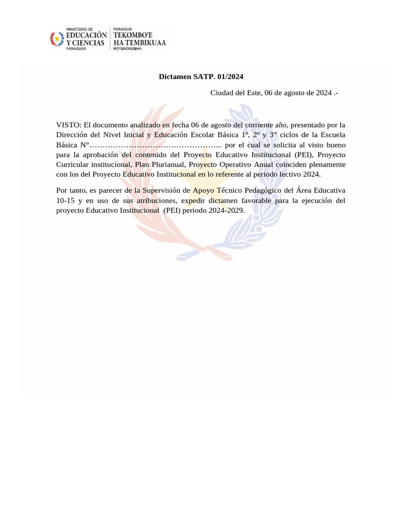 Dictamen SATP. 2024 | PDF