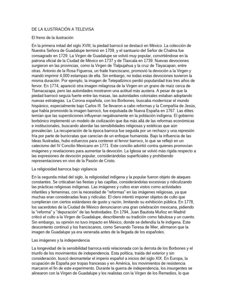 De La Ilustración A Televisa | PDF | México | Barroco