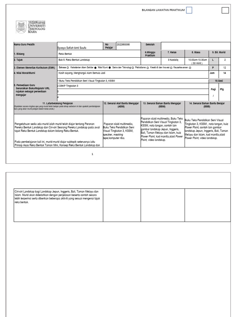 Lesson Plan (Theory Landscape) | PDF