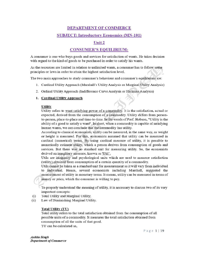 Economics Unit 2 | PDF