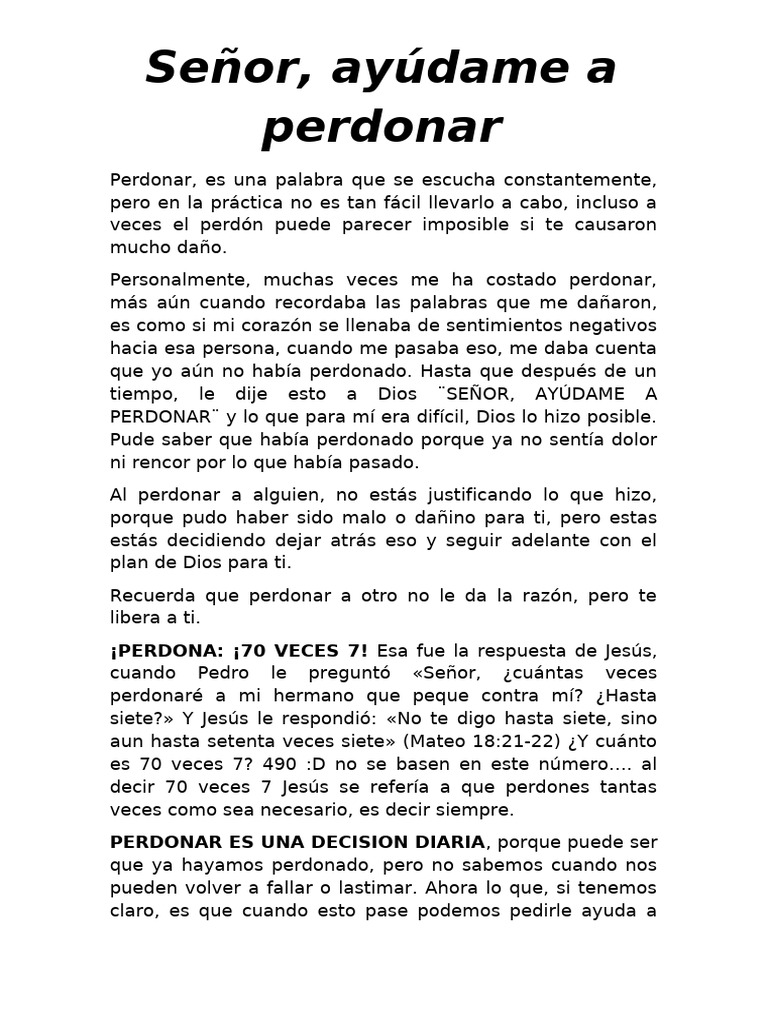 Sermon Sobre El Perdon | PDF | Perdón | Jesús