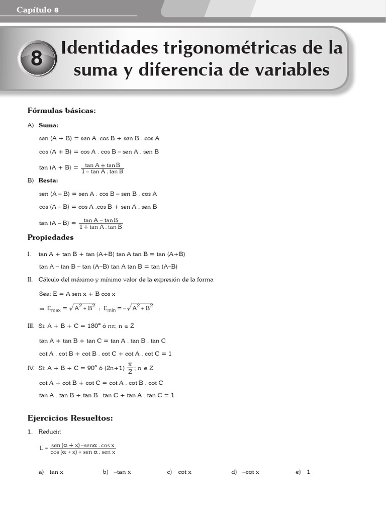 Identidades Trigonometricas de Angulos Compuestos 1 | PDF | Geometría euclidiana | Combinatoria