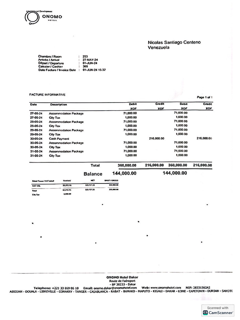 Facture Onomo Specimen | PDF