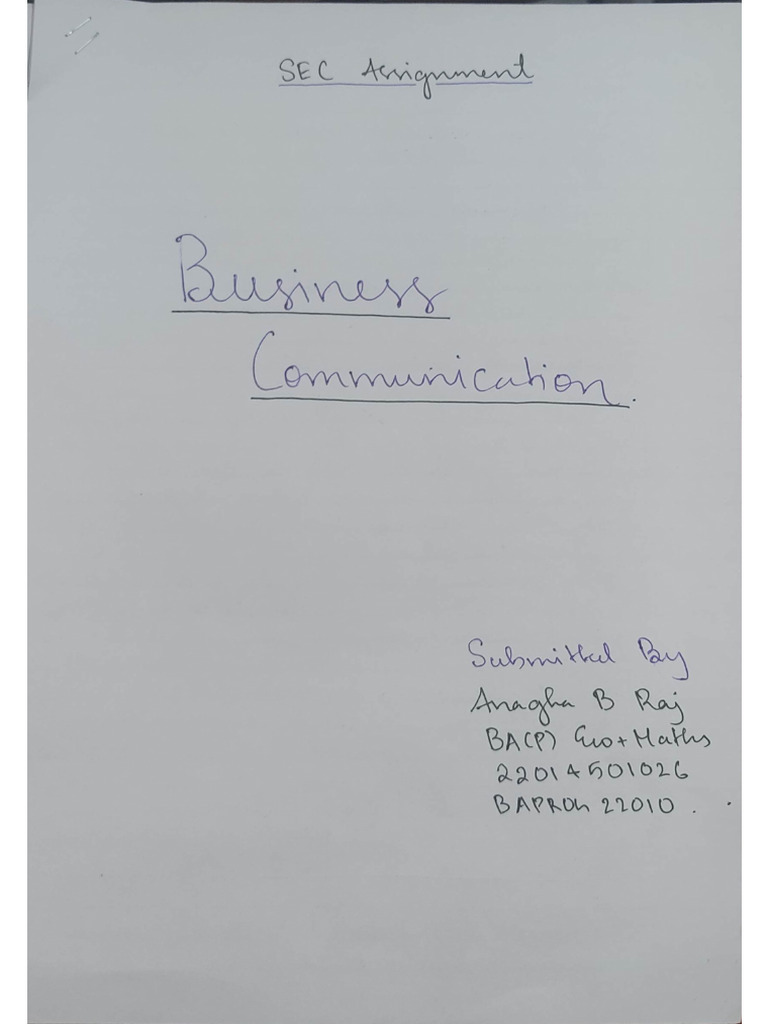 Business Communication Assignment - Sem4 | PDF