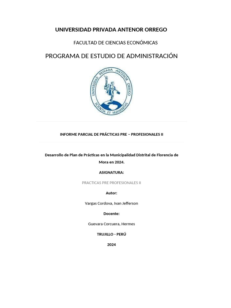 Plan de Prácticas en Municipalidad 2024 | PDF | Impuestos | Comunidad