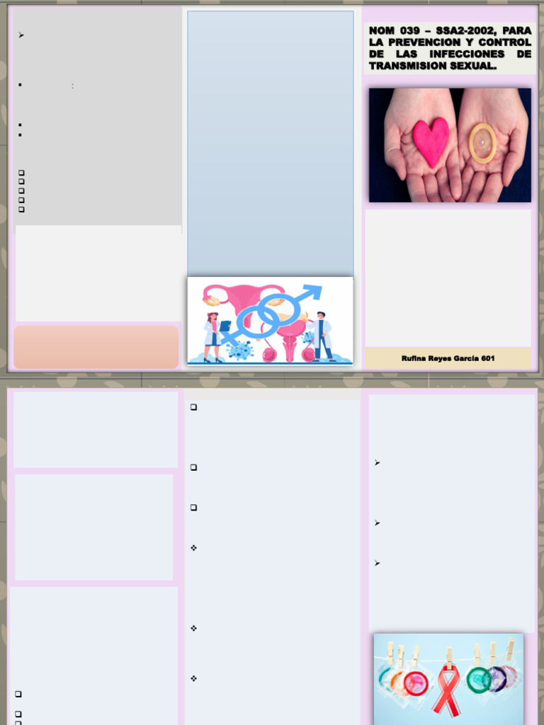Triptico Nom 039 | PDF | Infección transmitida sexualmente | Asistencia ...