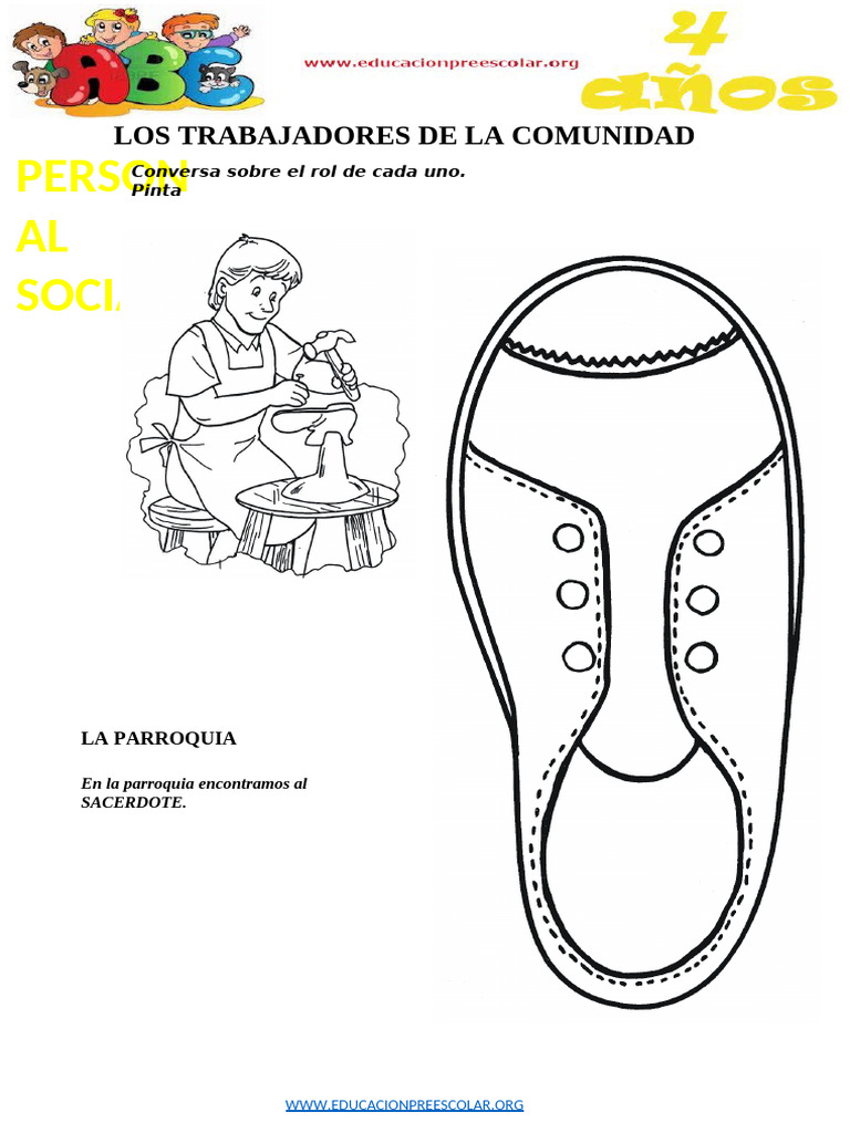 Fichas de Trabajadores de La Comunidad para Niños de 4 Años | PDF