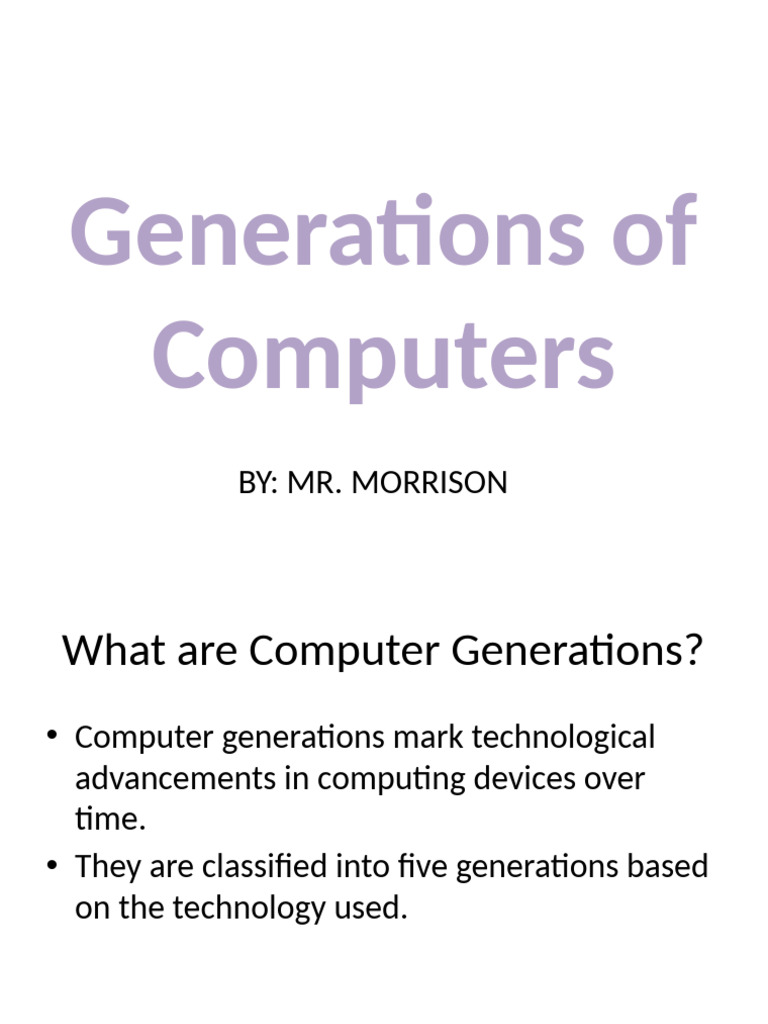 Generations of Computers Grade 10 | PDF