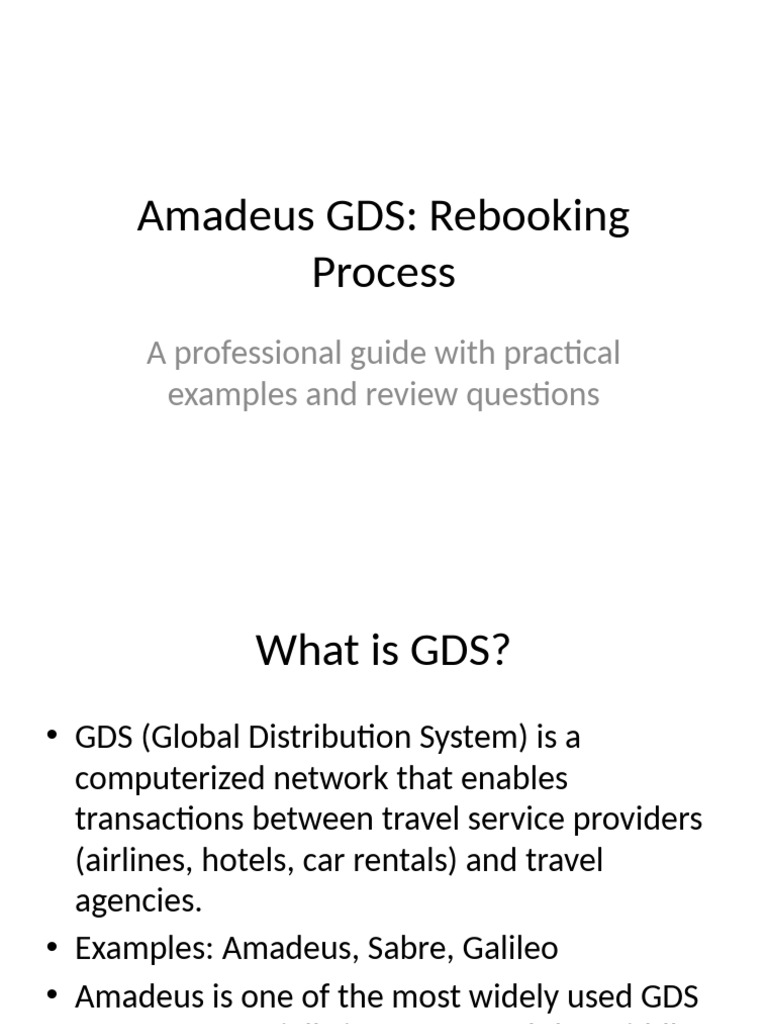 Amadeus GDS Rebooking Guide | PDF