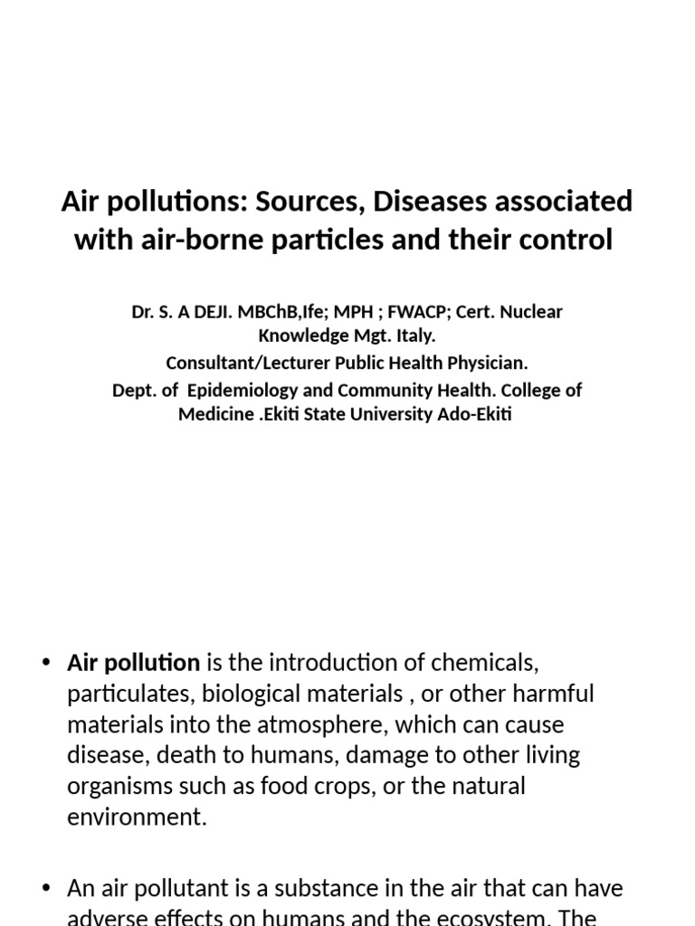 Air Pollution: Sources and Health Risks | PDF | Particulates | Smog