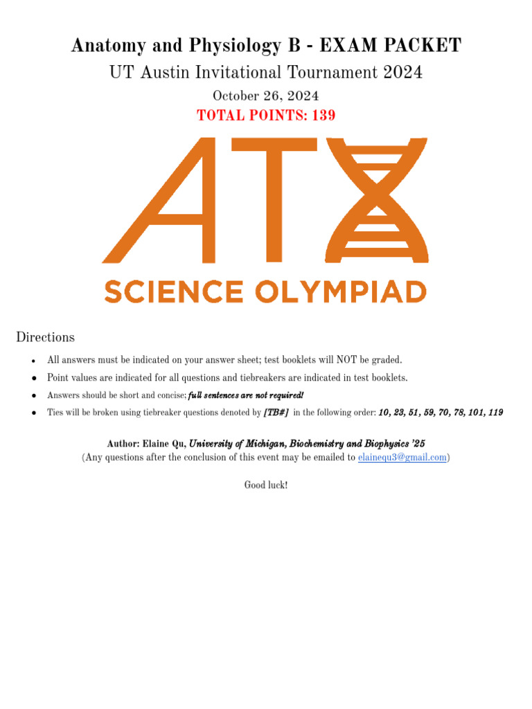 PACKET - Anatomy - ATXB2024.docx (1) - Compressed | PDF | Bone | Skin