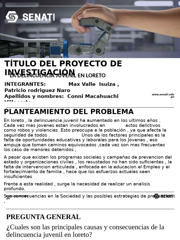 Spsu-861 Presentación Proyecto Final-1 | PDF | La delincuencia juvenil
