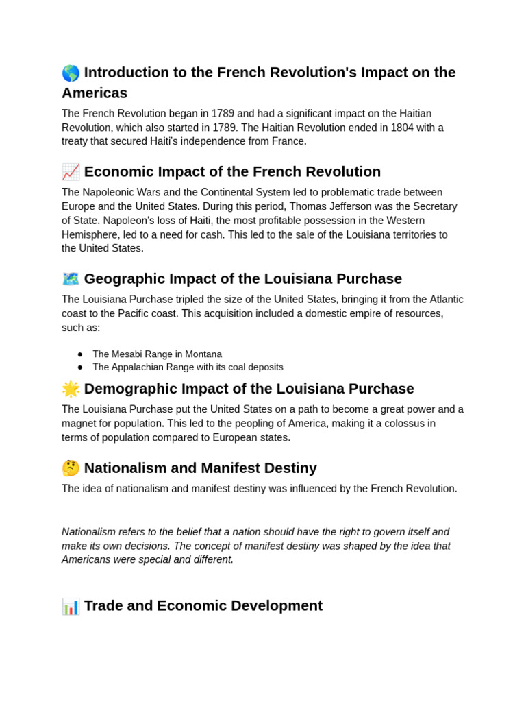 3 - 25 - Introduction To The French Revolution's Impact On The Americas ...