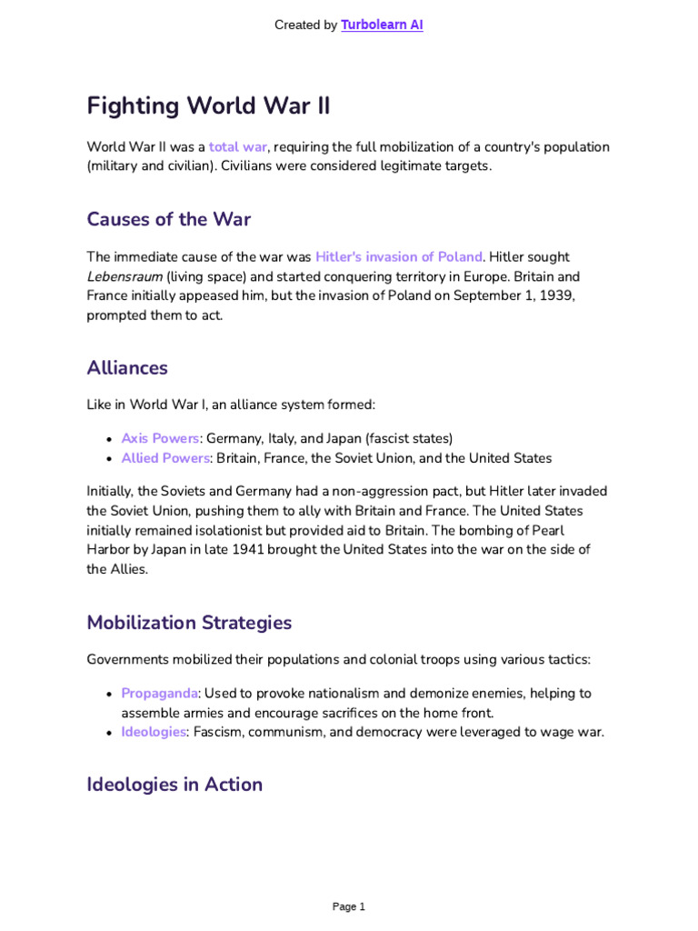 TOPIC 7 (Fighting World War IIi) | PDF | World War II | Axis Powers