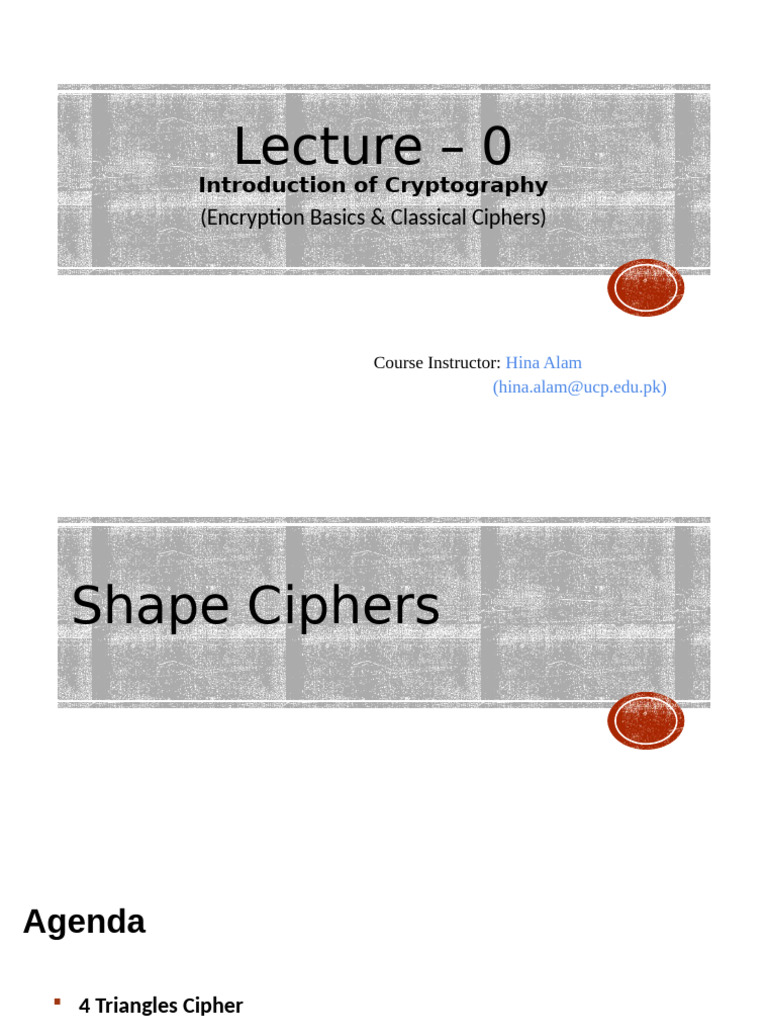 Crypt - Lecture 08 (Shape Ciphers) | PDF