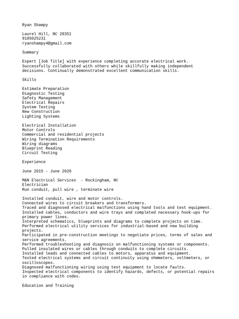 Ryan Shampy Resume | PDF