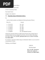 LIC Address Change Application | PDF
