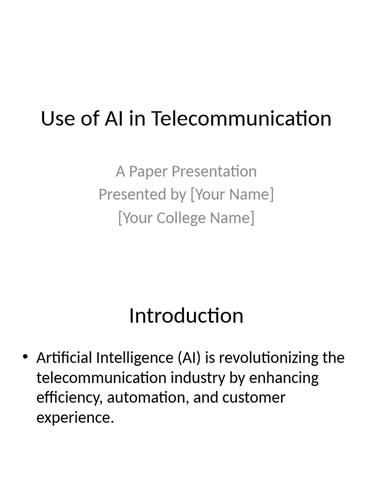 AI in Telecommunication-1 | PDF