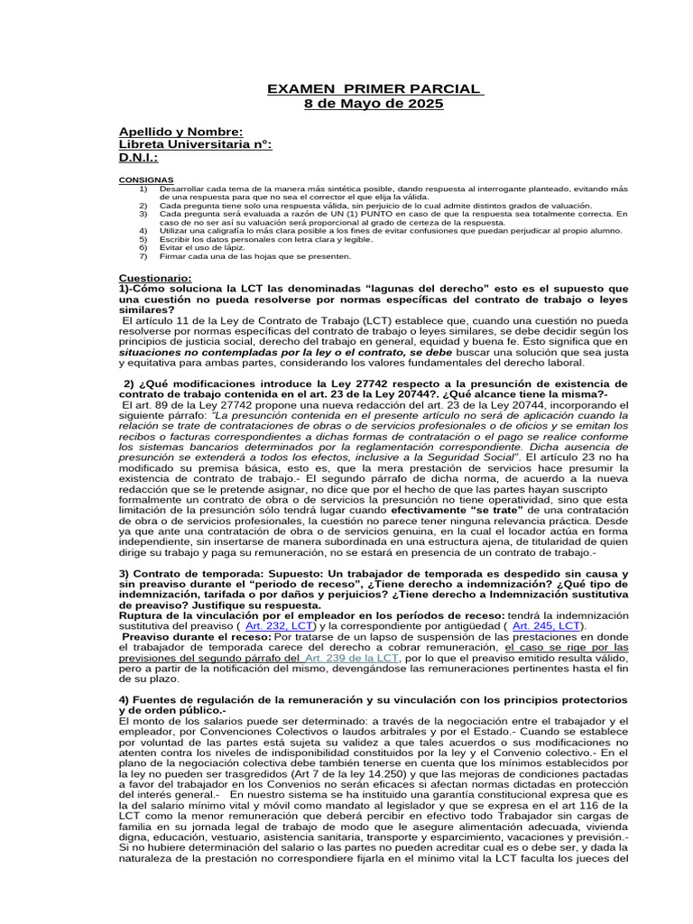 EXAMENES PARCIALES Y FINALES | PDF | Salario | Salario mínimo