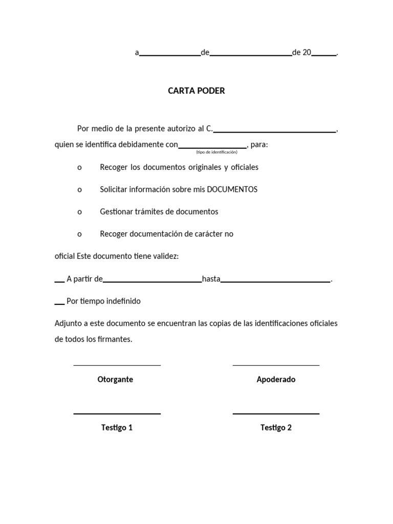 Carta Poder General | PDF