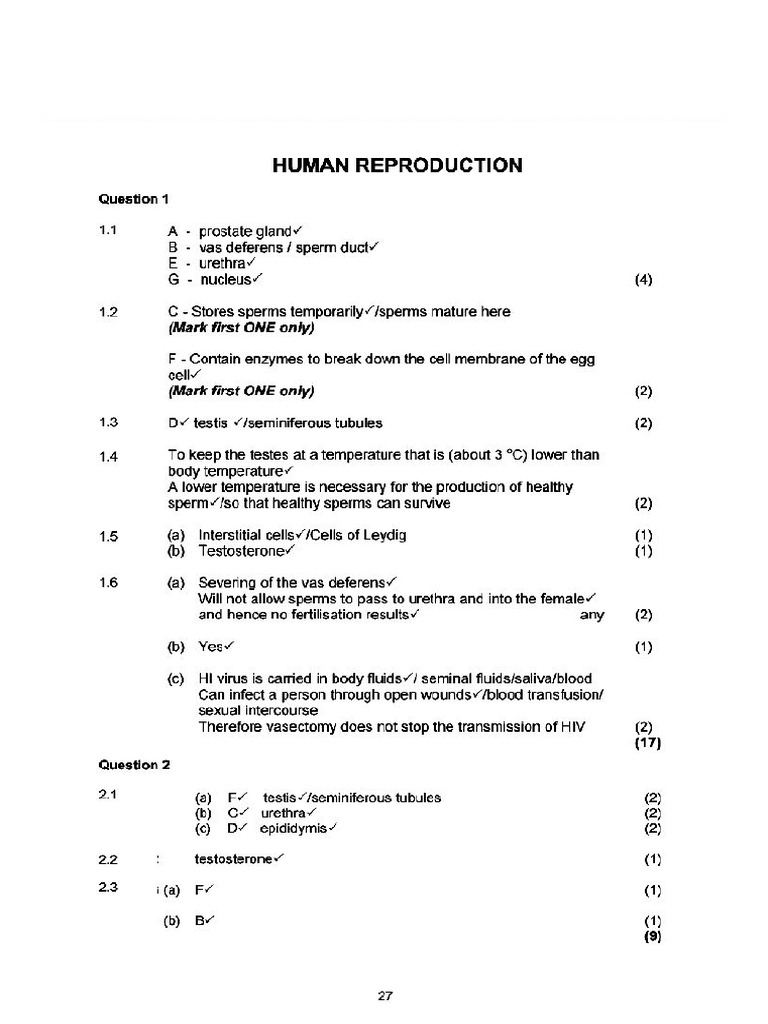 Human Reproduction Memo | PDF