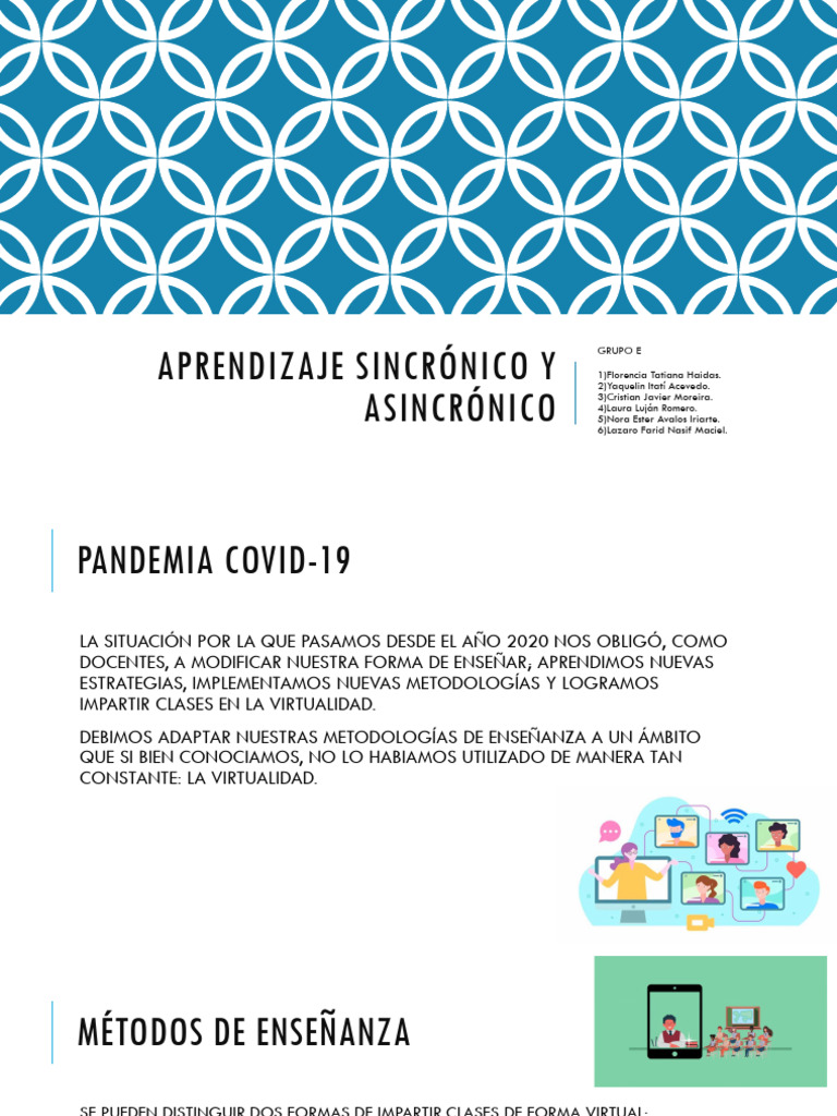 Aprendizaje Sincrónico y Asincrónico | PDF | Enseñando | Informática
