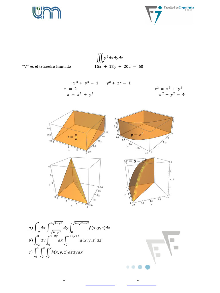 Integrales triples: Ejercicios y aplicaciones | PDF | Integral