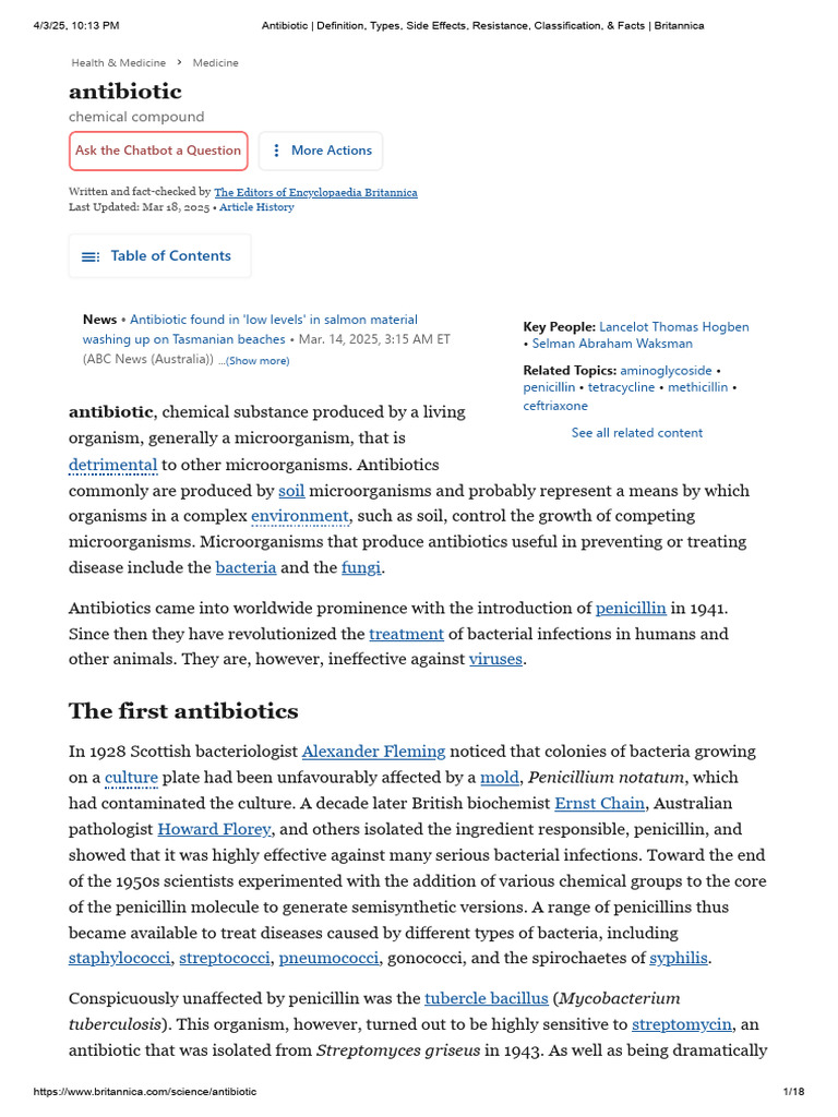 Antibiotic - Definition, Types, Side Effects, Resistance ...