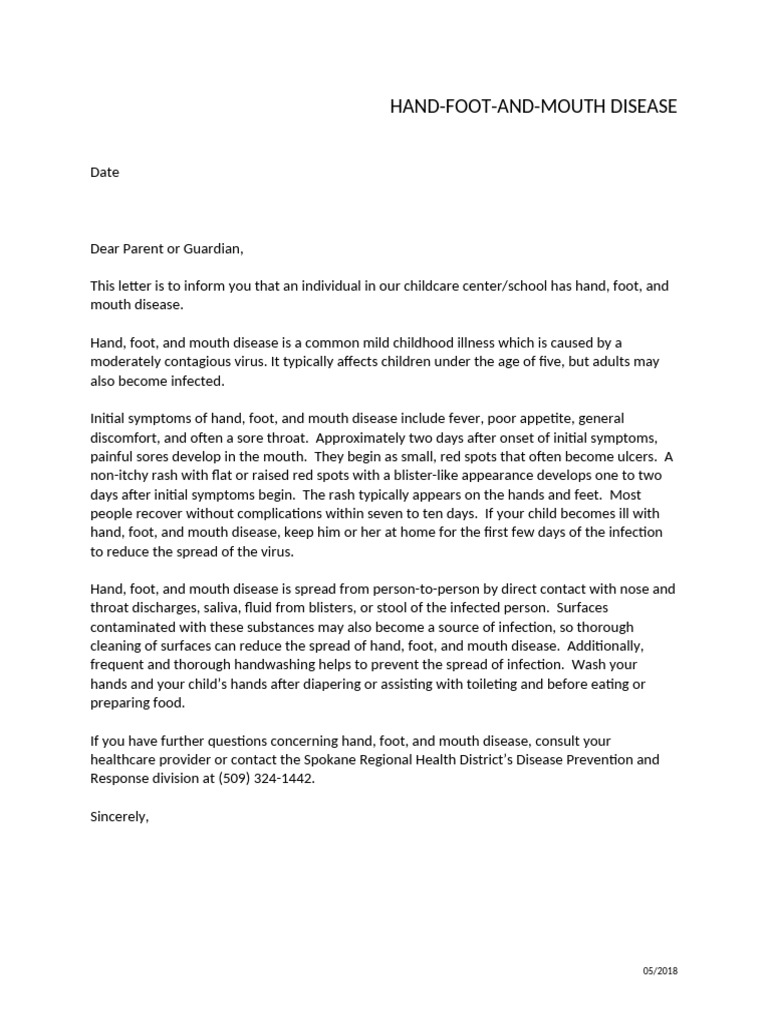 Hand Foot Letter | PDF