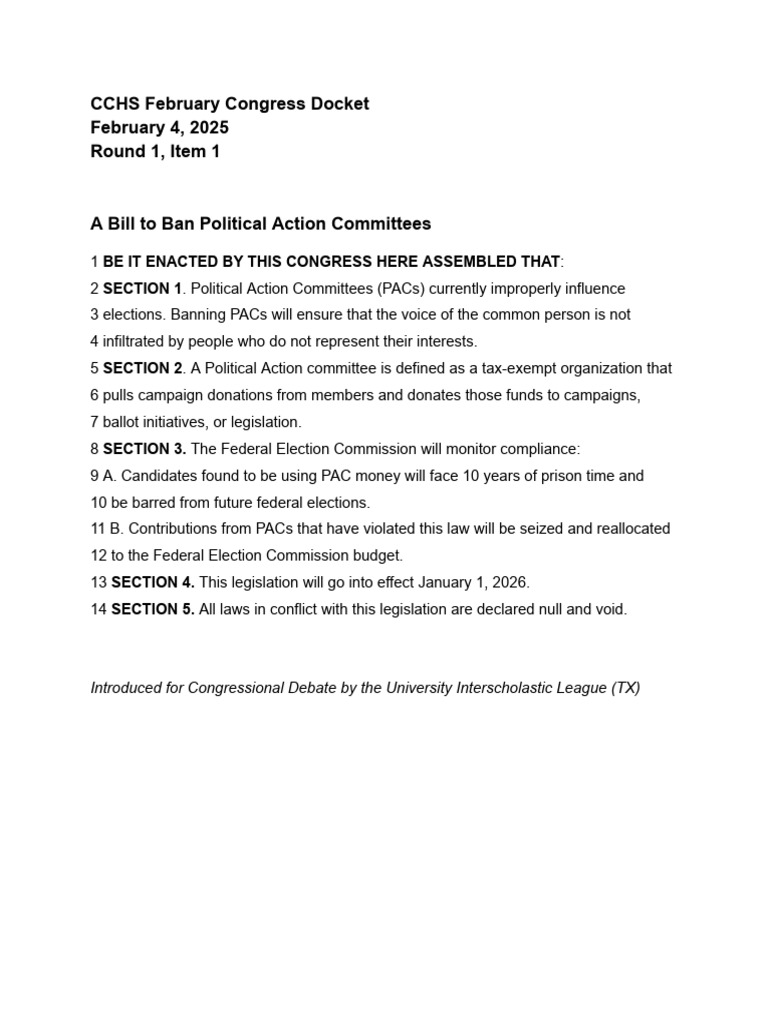 CCHS February ASC Docket | PDF | United States Congress | American ...