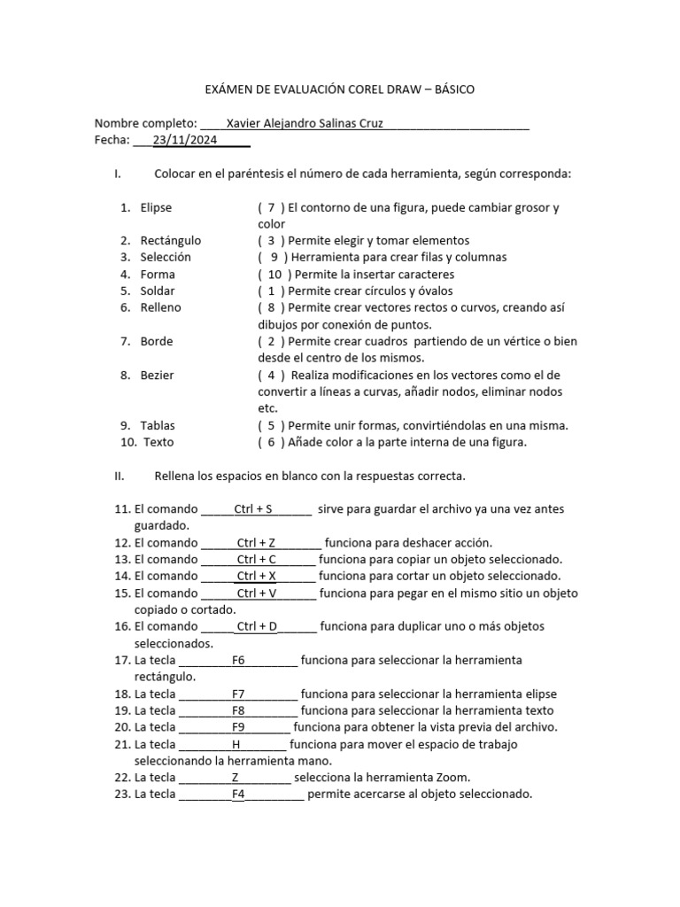 Exámen de Evaluación Corel Draw | PDF