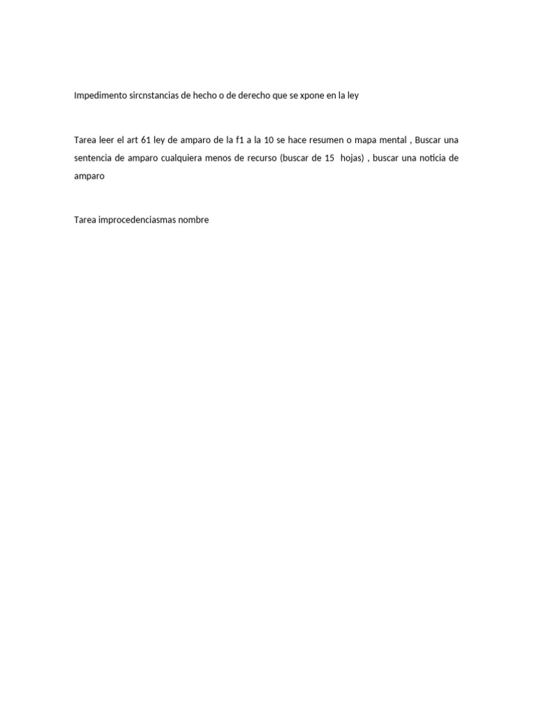 Impedimento Sircnstancias de Hecho o de Derecho Que Se Xpone en La Ley ...