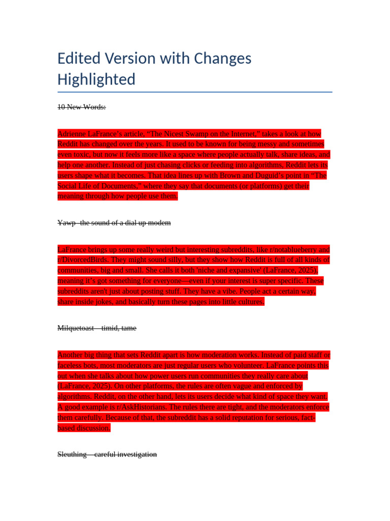 Reddit Essay Edited Highlighted | PDF