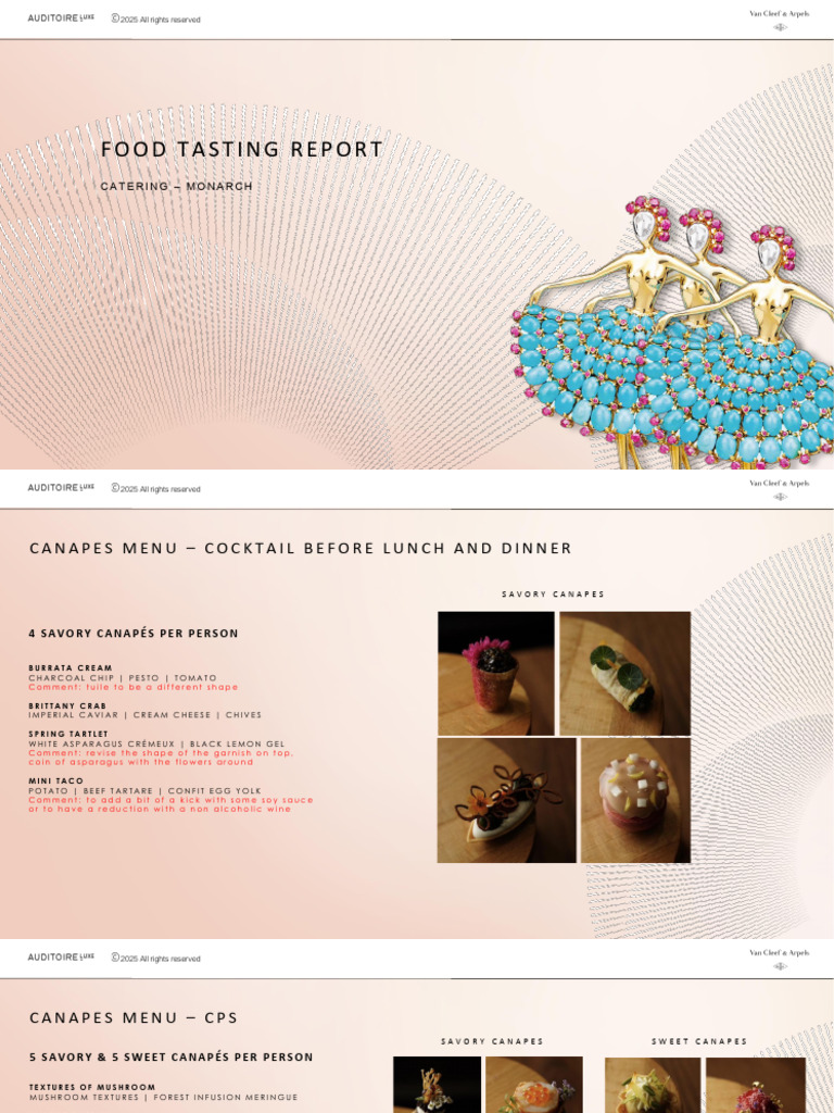 VCA - Ballet & Dance - Food Tasting Report - 050525 | PDF | Food ...