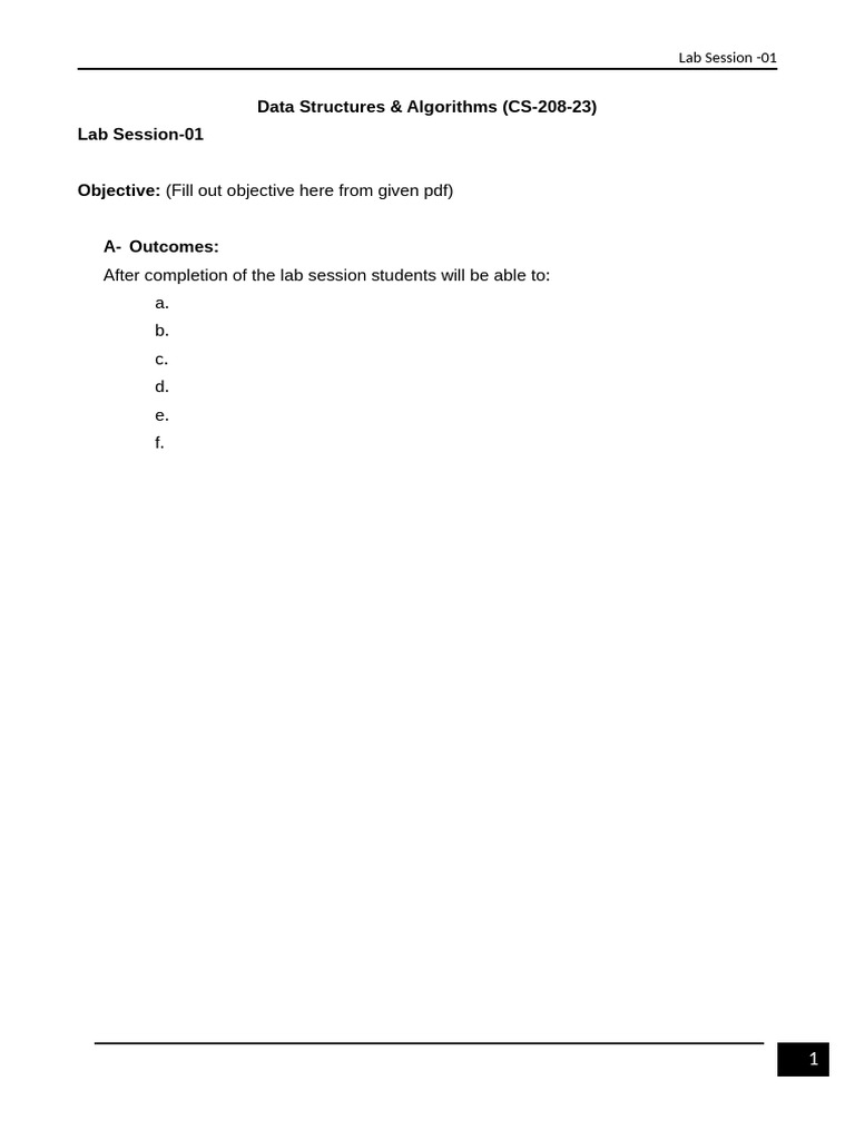 DSA Lab report Lab Tasks | PDF