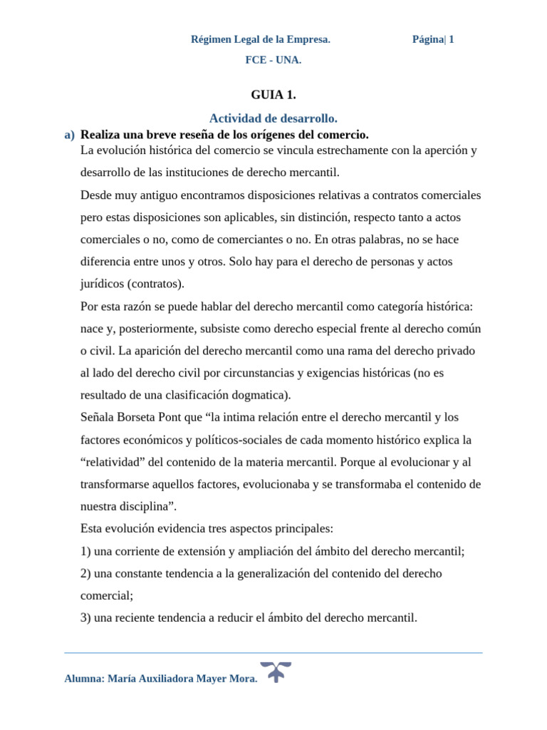 Guia 1 - María Mayer. | PDF | Comercio | Business