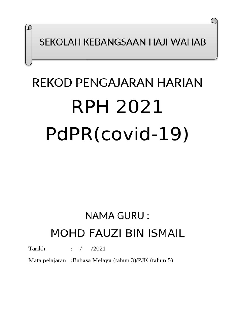 REKOD PENGAJARAN HARIAN 2021 Covid | PDF
