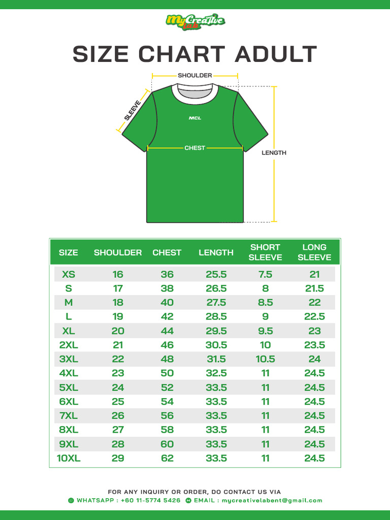 MCL 2025 Size Chart Overview | PDF