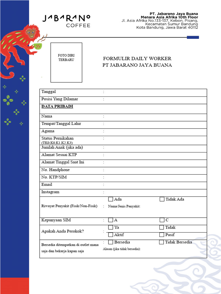 Form Daily Worker (+foto) | PDF