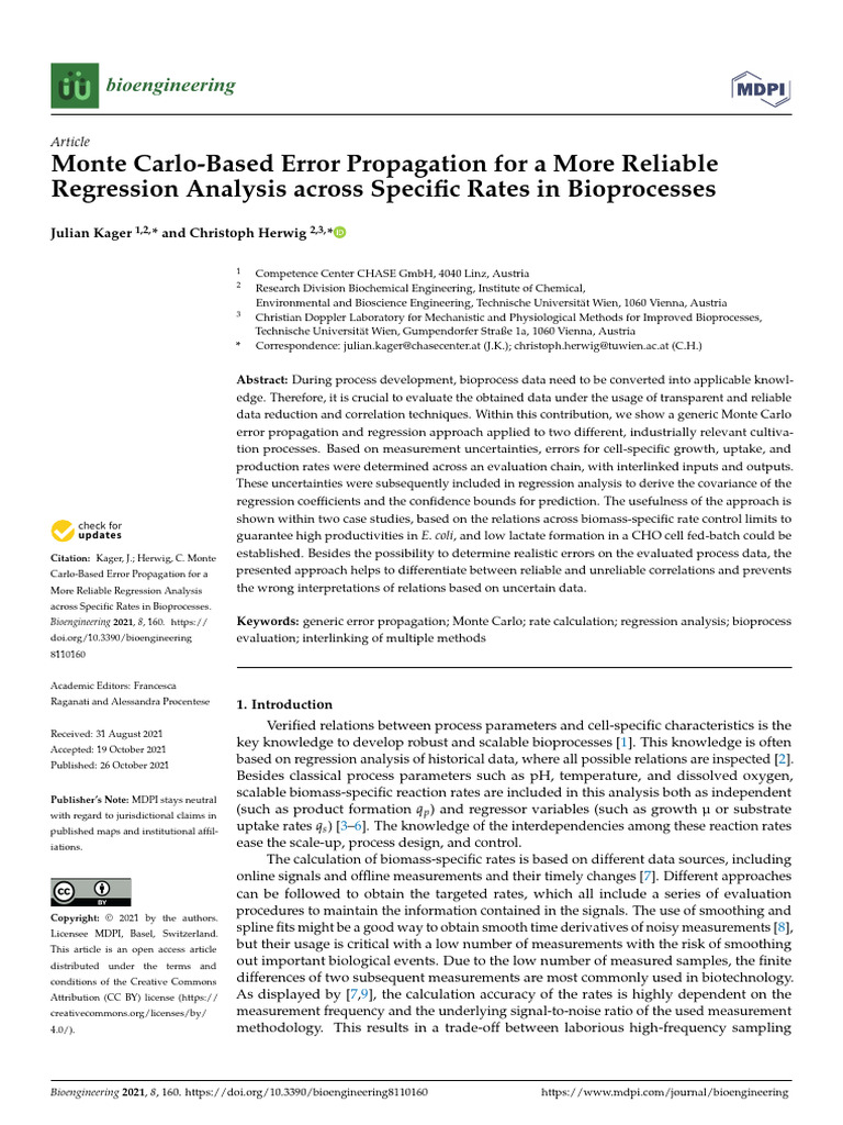 bioengineering-08-00160-v2 | PDF | Regression Analysis | Dependent And Independent Variables