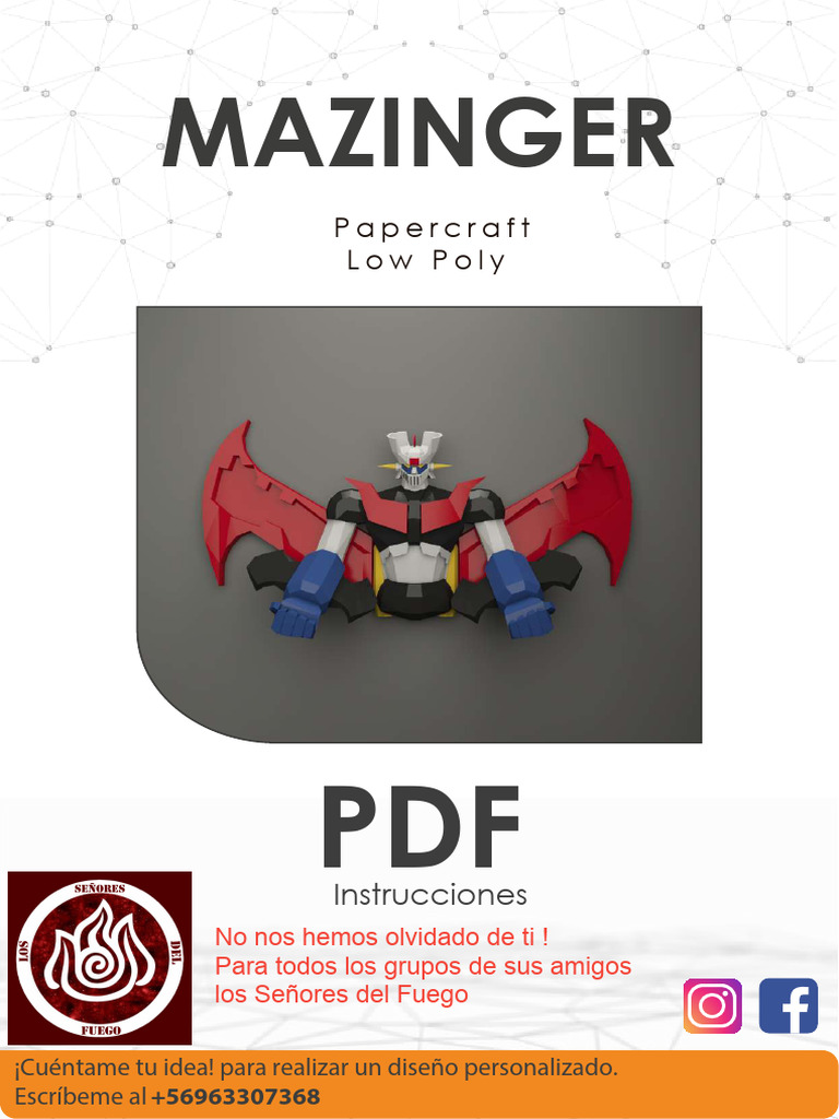 Papercraft Mazinger Z: Instrucciones y Moldes | PDF