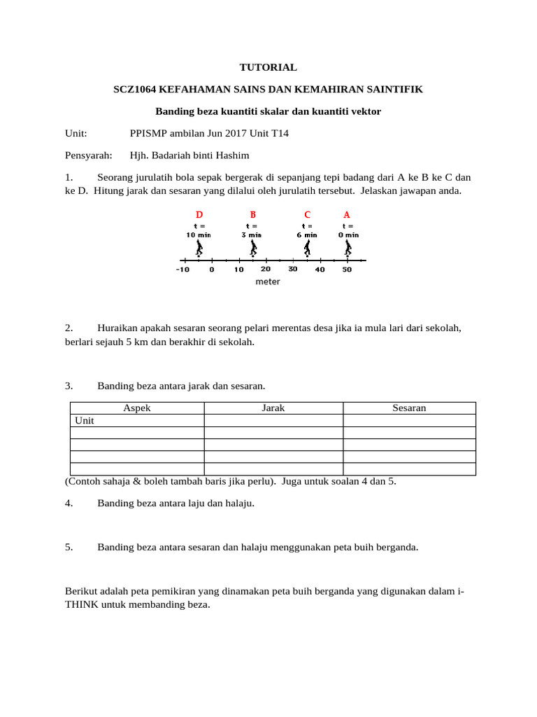 M2.2 8.1 2020 TUTORIAL BANDING BEZA KUANTITI SKALAR DAN KUANTITI VEKTOR | PDF