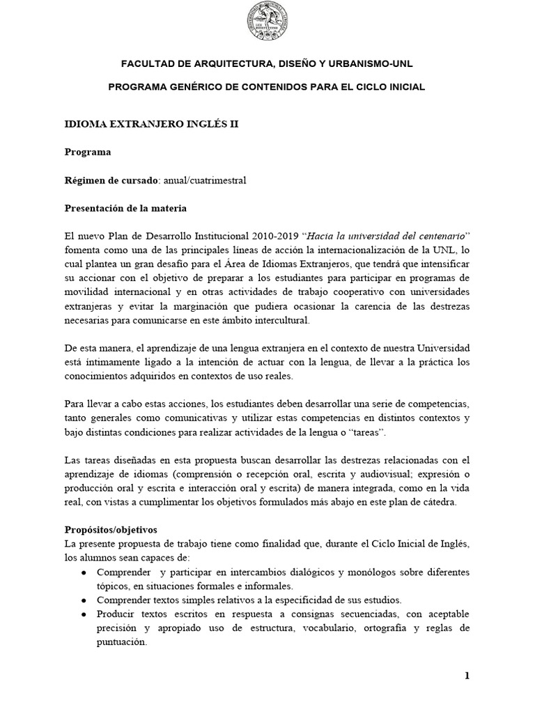 Programa Ingles 2 | PDF | Verbo | Aprendizaje