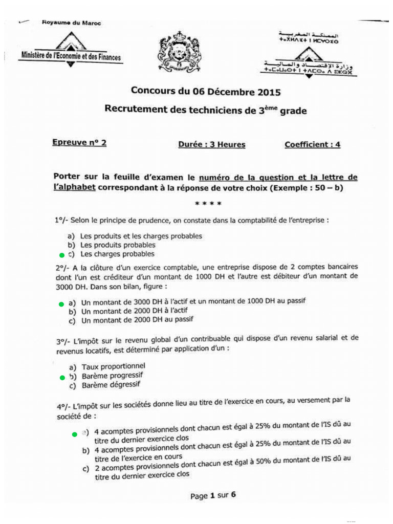 Mef 2015 Bac 2 Gestion | PDF