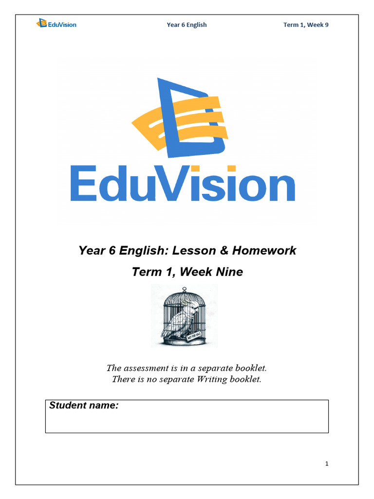 EduVision Year 6 English - H/WWeek 9 | PDF | Outer Space | Water