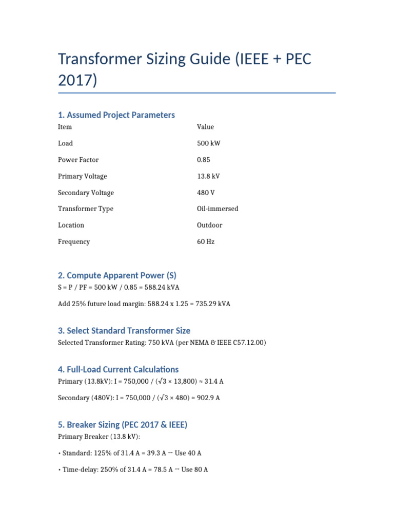 Transformer Sizing Guide IEEE PEC 2017 | PDF