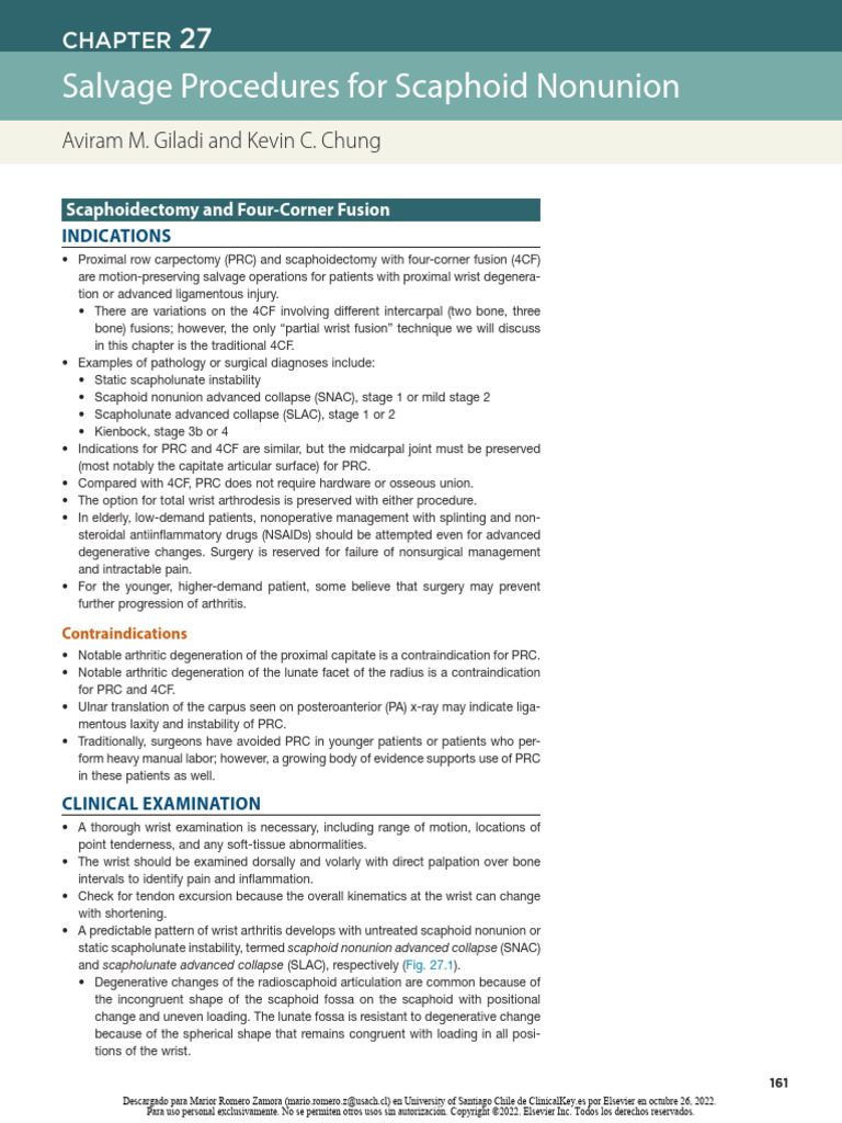 Salvage Procedures For Scaphoid Nonunion | PDF | Skeletal System ...