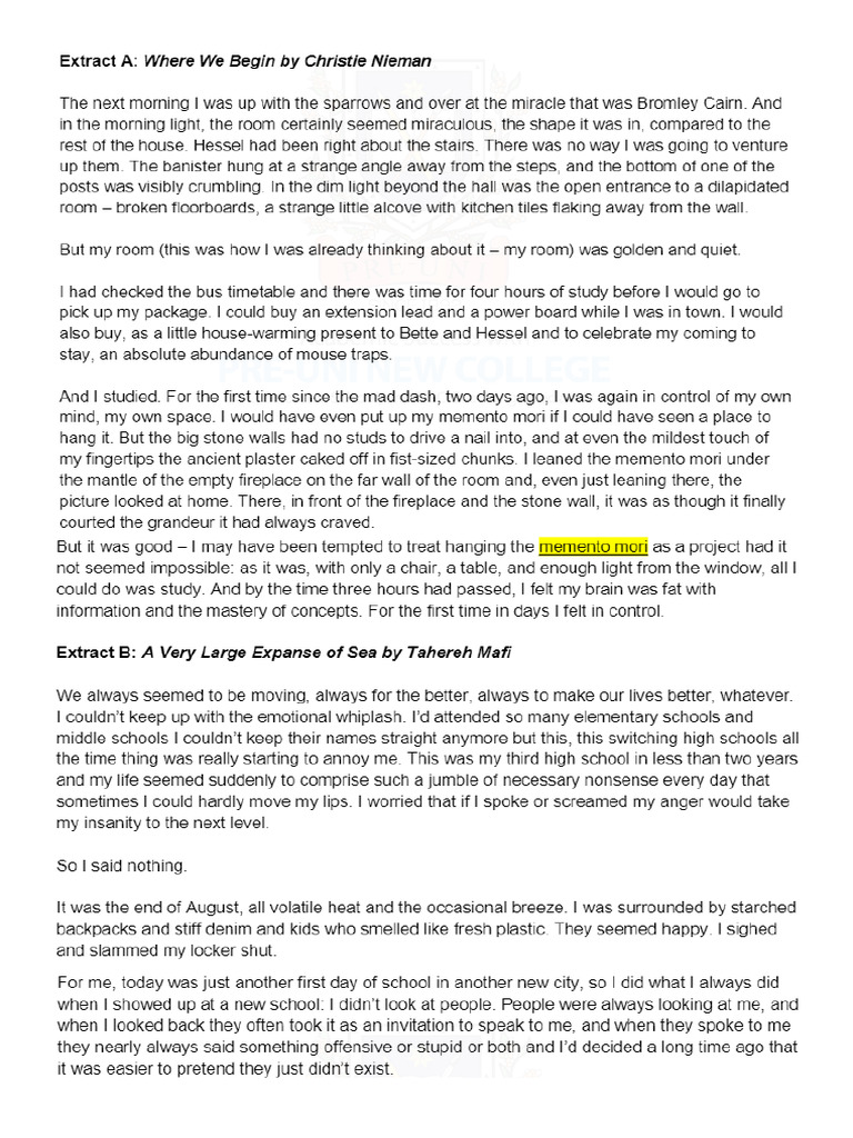 Pre Uni Selective Trial - English | PDF