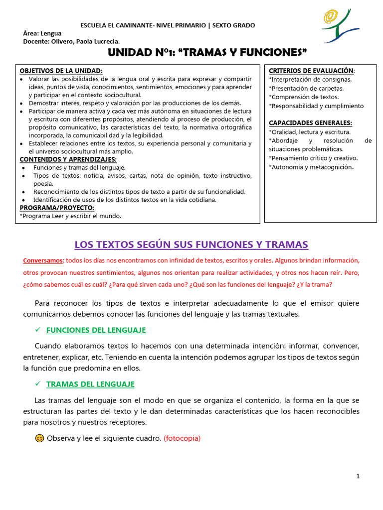 LENGUA - Tramas y Funciones | PDF | Literatura | Aprendizaje